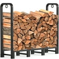 Amagabeli 4ft Heavy Duty Firewood Rack, Outdoor Log Holder, Steel Wood ...