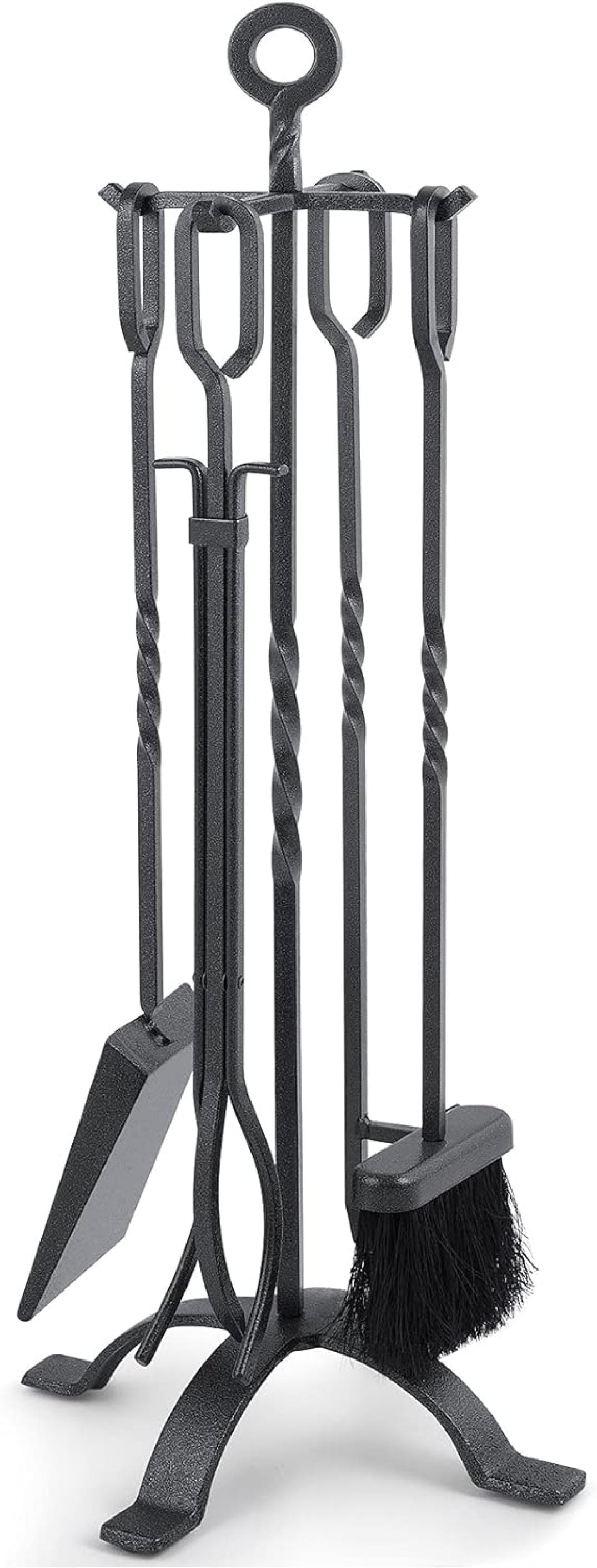 Amagabeli 5 Pieces Fireplace Tools Sets Wrought Iron Indoor Fireplace ...