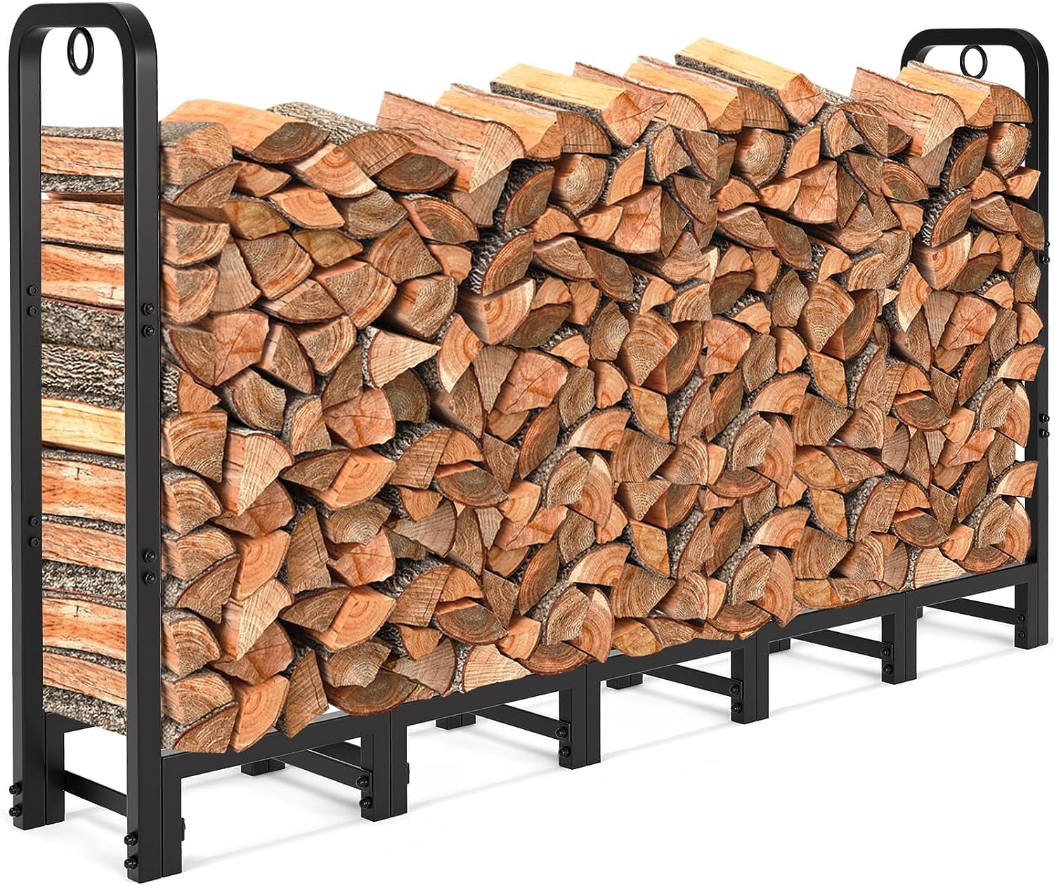 Amagabeli 6ft Firewood Log Rack Waterproof Outdoor Log Holder for ...