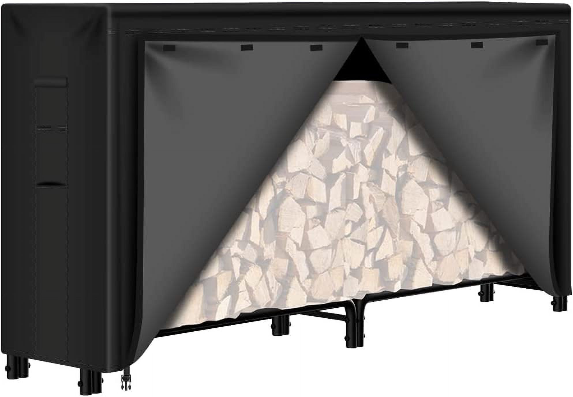 Costway 2ft Outdoor Heavy Duty Steel Firewood Log Rack Wood Storage ...