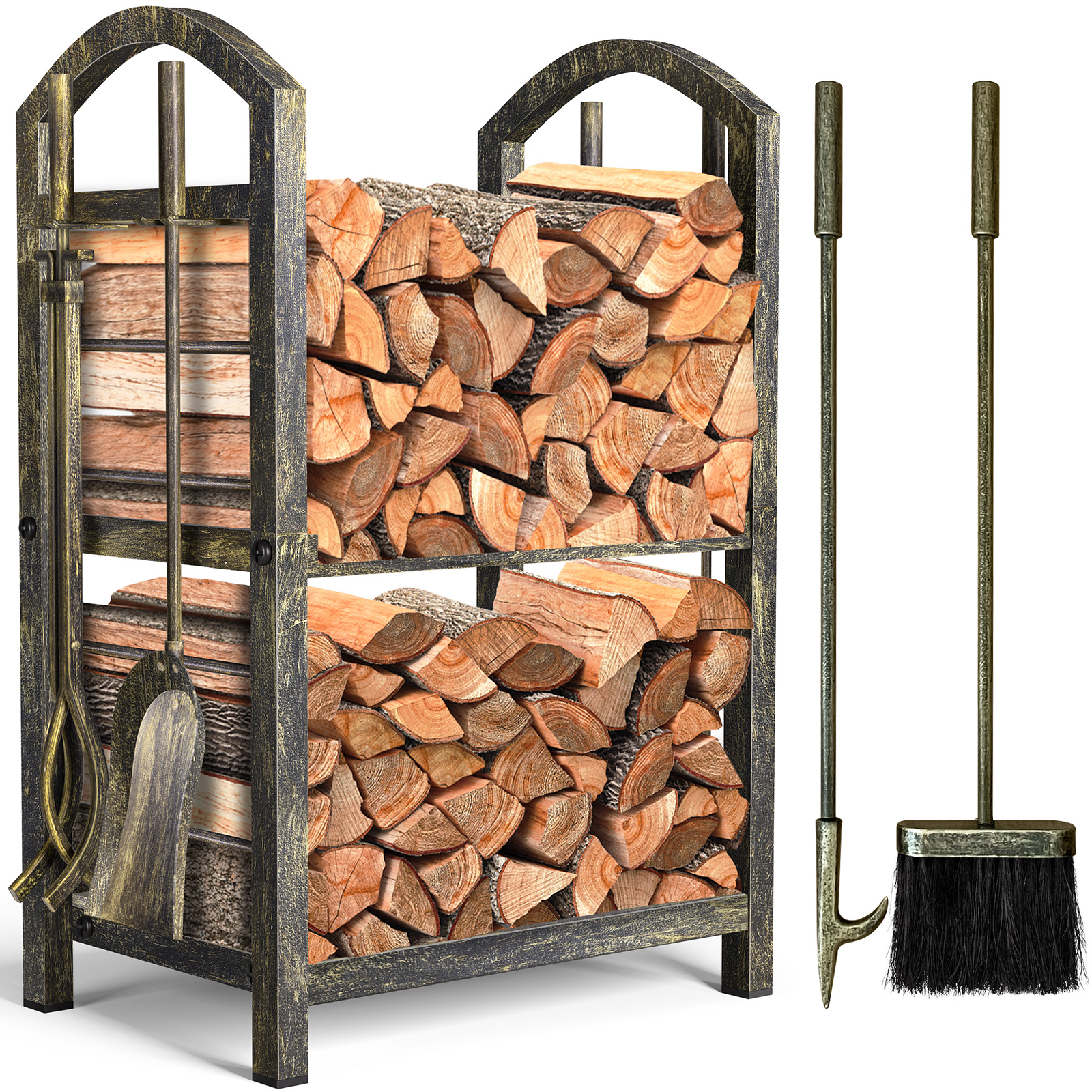Zimtown Firewood Holder Small Decorative Indoor/Outdoor Firewood Racks ...