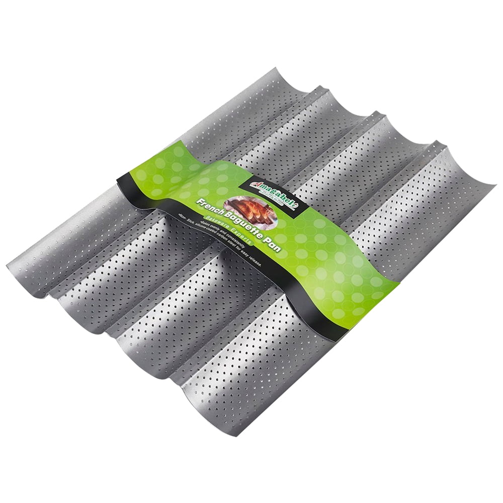 Amagabeli Nonstick Baguette Pan 15" x 13", Bakeware for French Bread ...