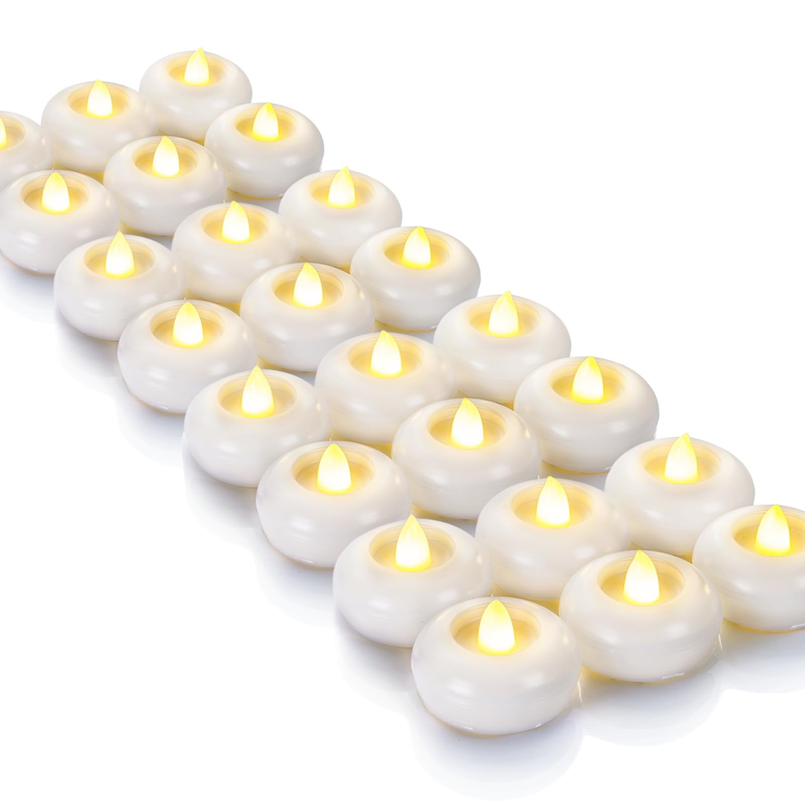 Amagic 24Pack 2” Flameless Led Floating Candles, 200 Hour Plastic ...