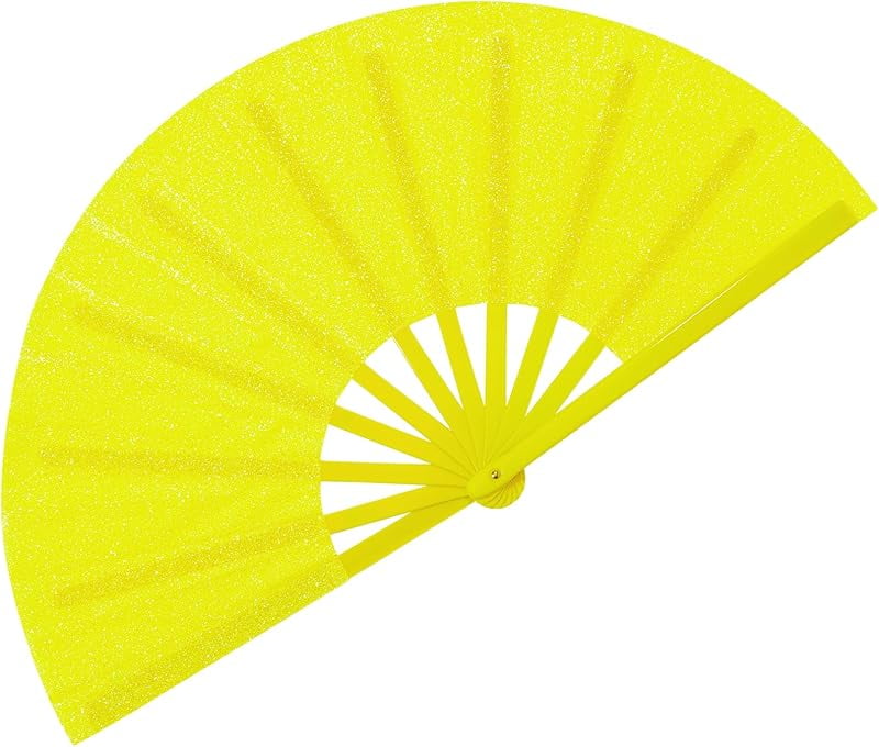 Amajiji Rave Fans, Large Folding Hand Fan Popping Fan for Line Dancing ...
