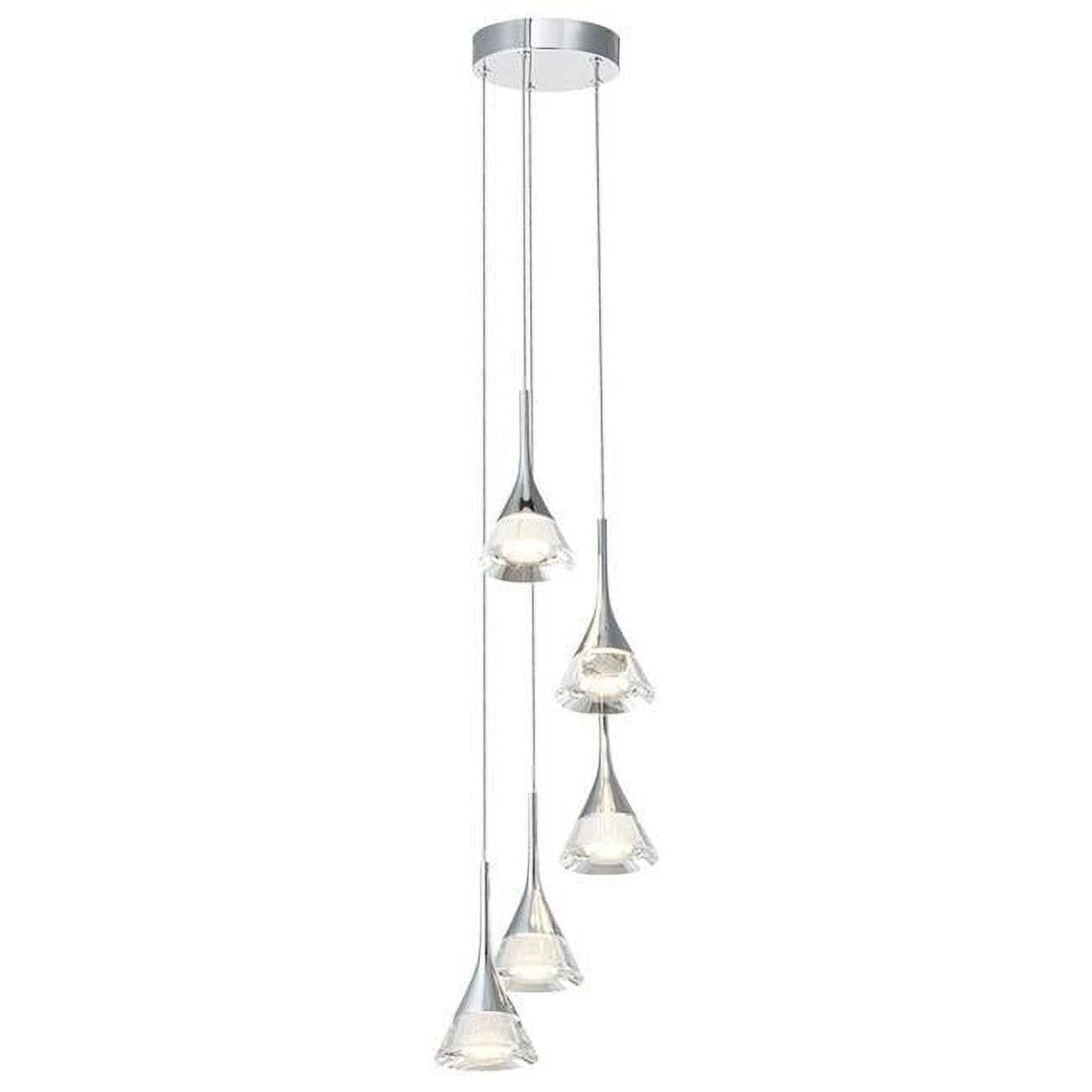 Amalfi 5-Light Integrated LED Chandelier Lighting Fixture with Cone ...