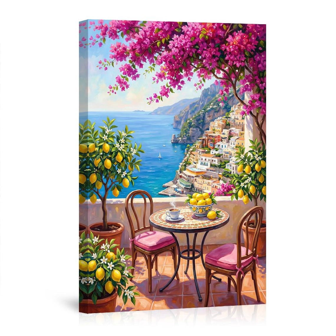 Amalfi Coast Balcony With Lemon Trees Vibrant Italian Landscape ...