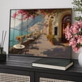 Amalfi Coast Cafe Painting Poster Positano Terrace with Bougainvillea ...