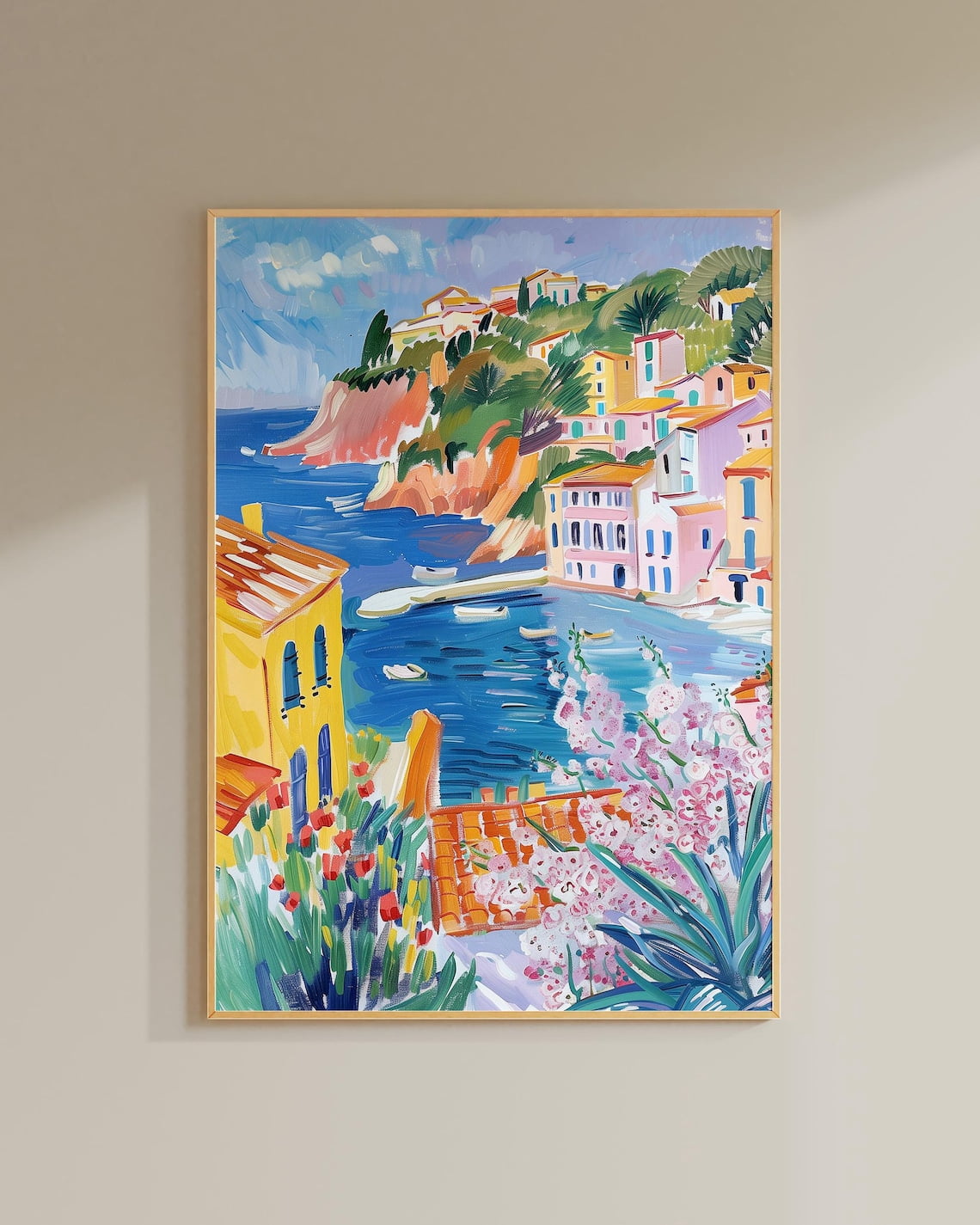 Amalfi Coast Italian Seaside Cafe Wall Art Poster Unframed Paper Print ...