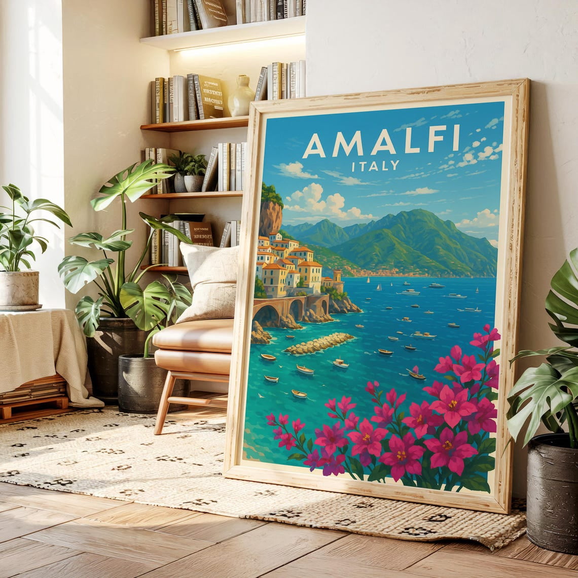 Amalfi Coast Italy Coastal Mediterranean Travel Landscape Poster ...