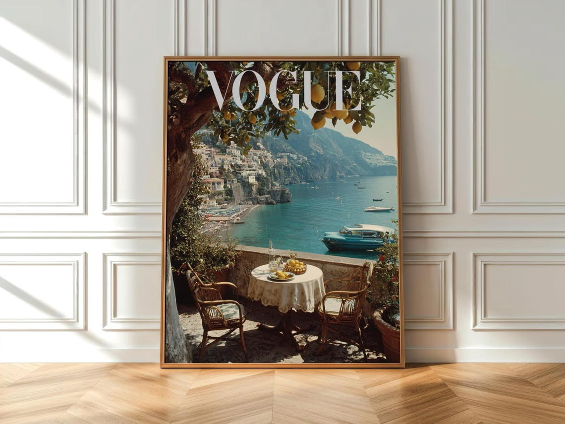 Amalfi Coast Italy Travel Positano Summer Poster Unframed Paper Print ...