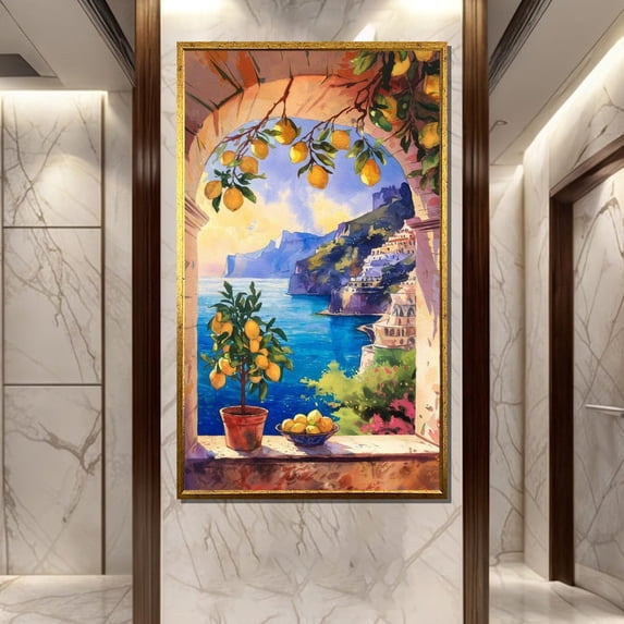 Amalfi Coast Lemon Tree Print, Unframed Paper Poster 24x36in - Walmart.com