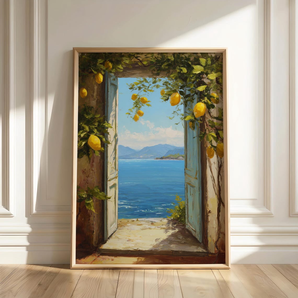 Amalfi Coast Lemon Window Mediterranean Sea View Italian Landscape Wall ...
