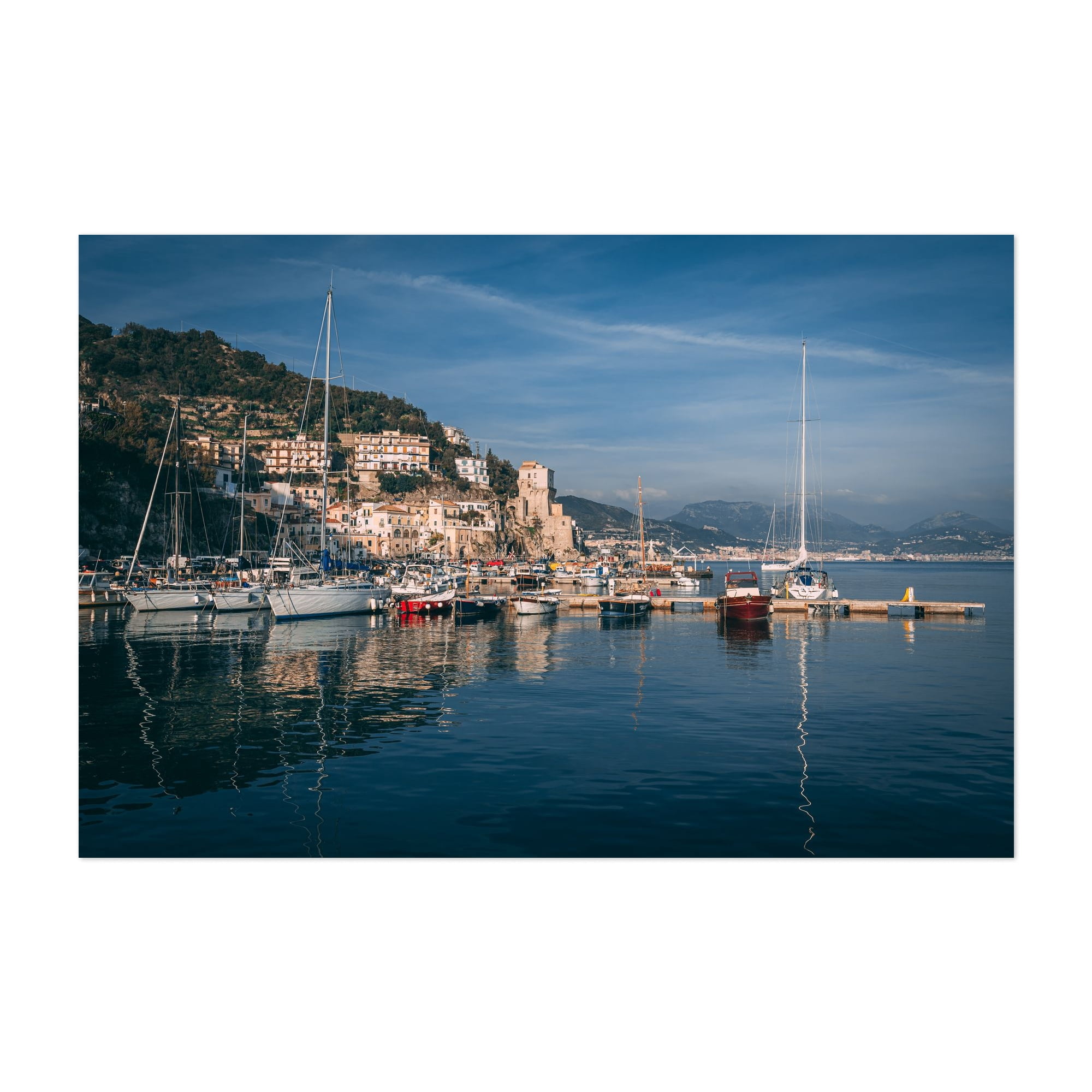 Amalfi Coast Marina - Campania Italy Photography Harbor Boat Coastal ...