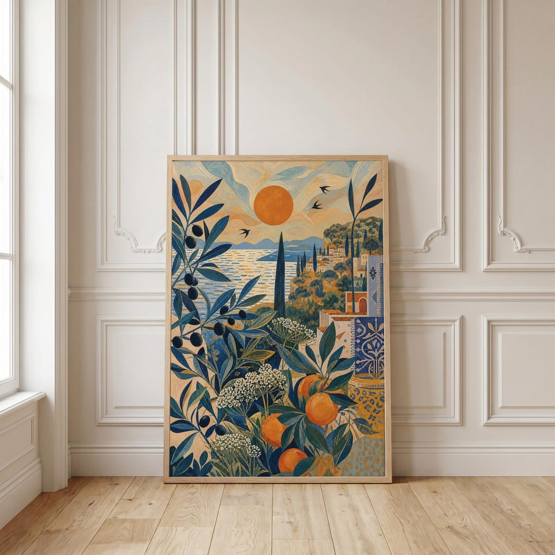 Amalfi Coast Orange Grove Landscape, Unframed Paper Poster 11x14in ...
