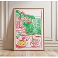 Amalfi Coast Poster Italian Coastal Food Mediterranean Travel Decor ...