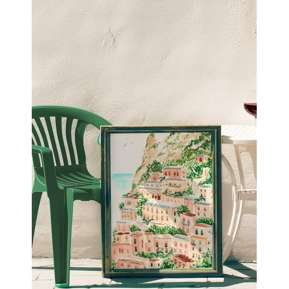 Amalfi Coast Poster Italian Summer Scene (Giclée on Fine Art Paper ...