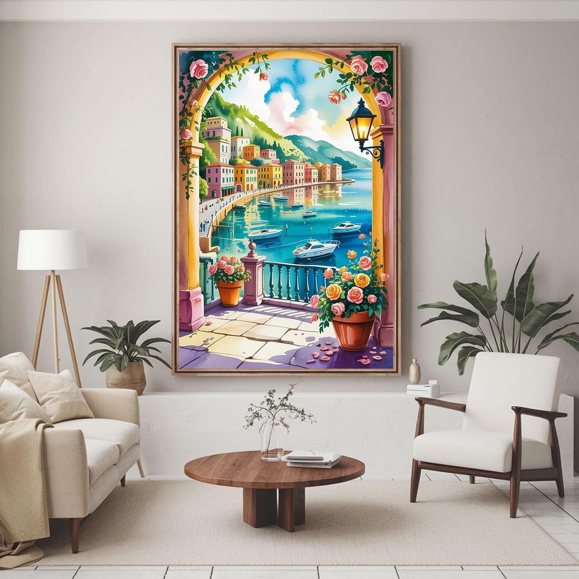Amalfi Coast Poster: Mediterranean Balcony View, Coastal Italy Wall Art ...