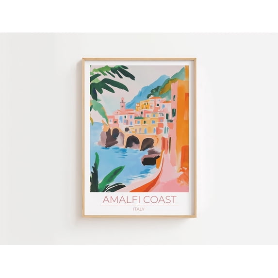 Amalfi Coast Poster, Positano Beach Art, Italy Wall Art,Positano ...