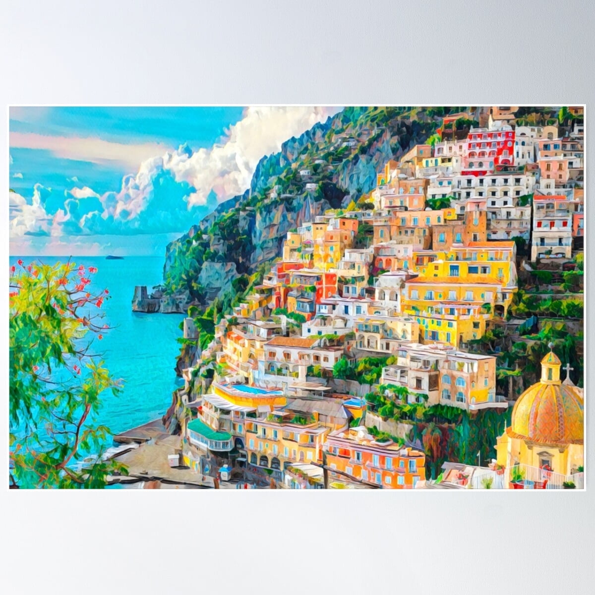 Amalfi Coast Poster Wall Art Modern Wall Decor For Living Room Bedroom ...