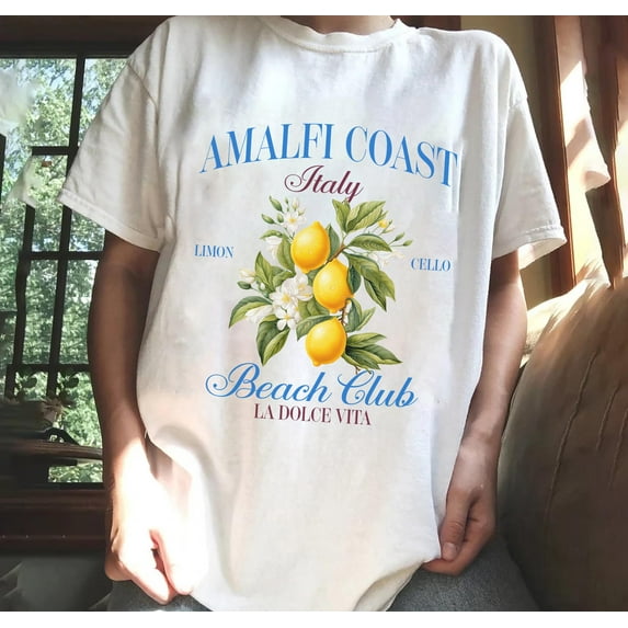 Amalfi Coast Shirt Italy Lemons Tshirt Italy T-shirt Trendy Graphic Tee ...