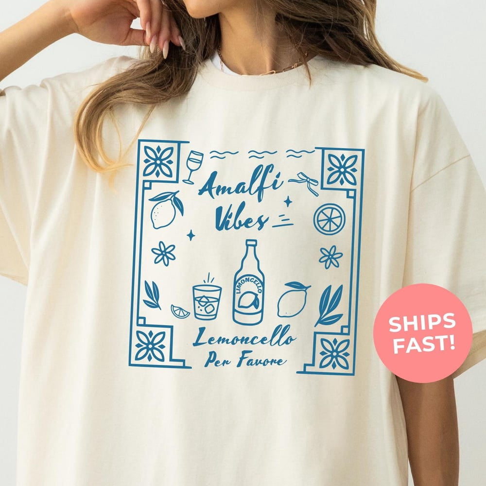 Amalfi Coast Shirt, Italy Vacation Shirt, Italian Lemons Tshirt ...