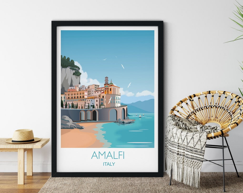 Amalfi Coast Travel Print - Italy, Amalfi Print, Amalfi Poster, Italy ...