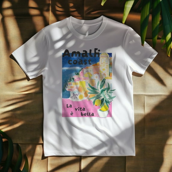 Amalfi Coast Tshirt Retro Summer Tee Trendy Graphic T Shirt Italian ...
