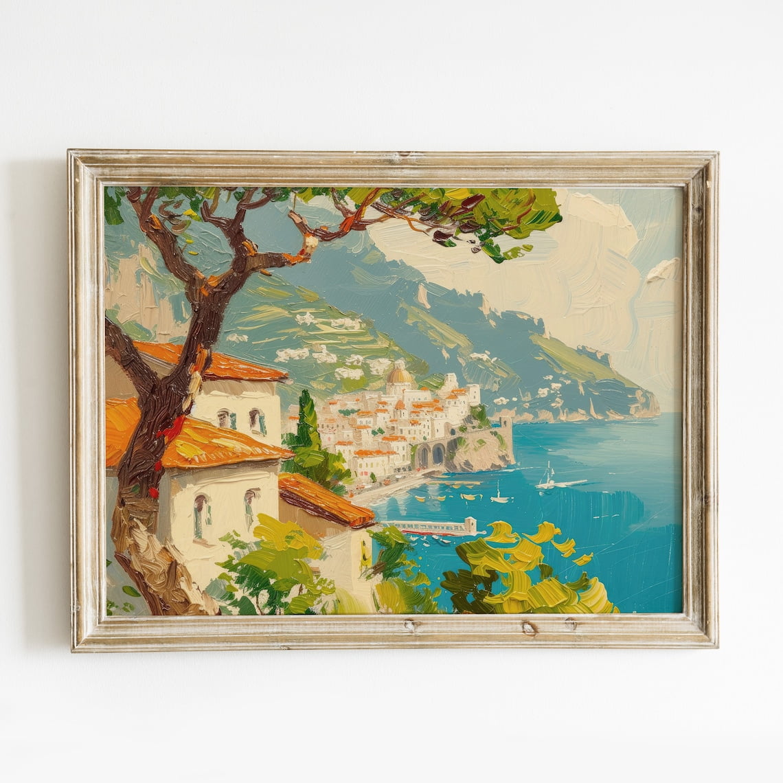 Amalfi Coast Wall Art, Trendy Italy Travel Poster, Preppy Room Decor ...