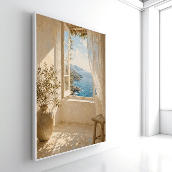 Amalfi Coast Window Scene Print, Unframed Paper Poster 11x14in ...