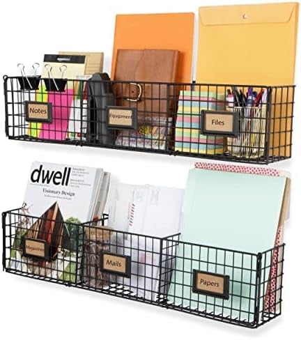Amalfi Hanging File Folders Office Desk Organizer Wall Mount Wire ...