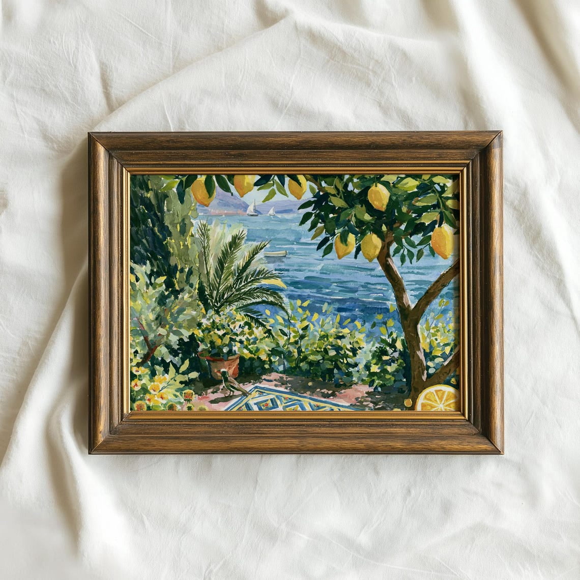 Amalfi Lemon Tree Coastal Print, Unframed Paper Poster 11x14in ...