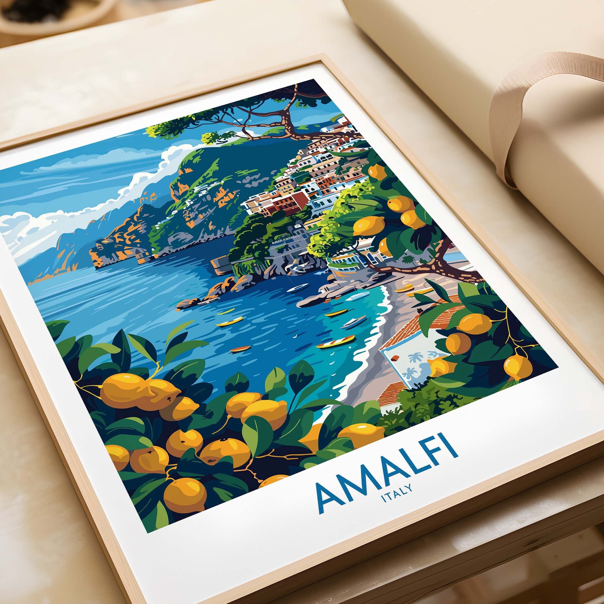 Amalfi Poster Print Italy Travel Poster Amalfi Artwork Poster Gift ...