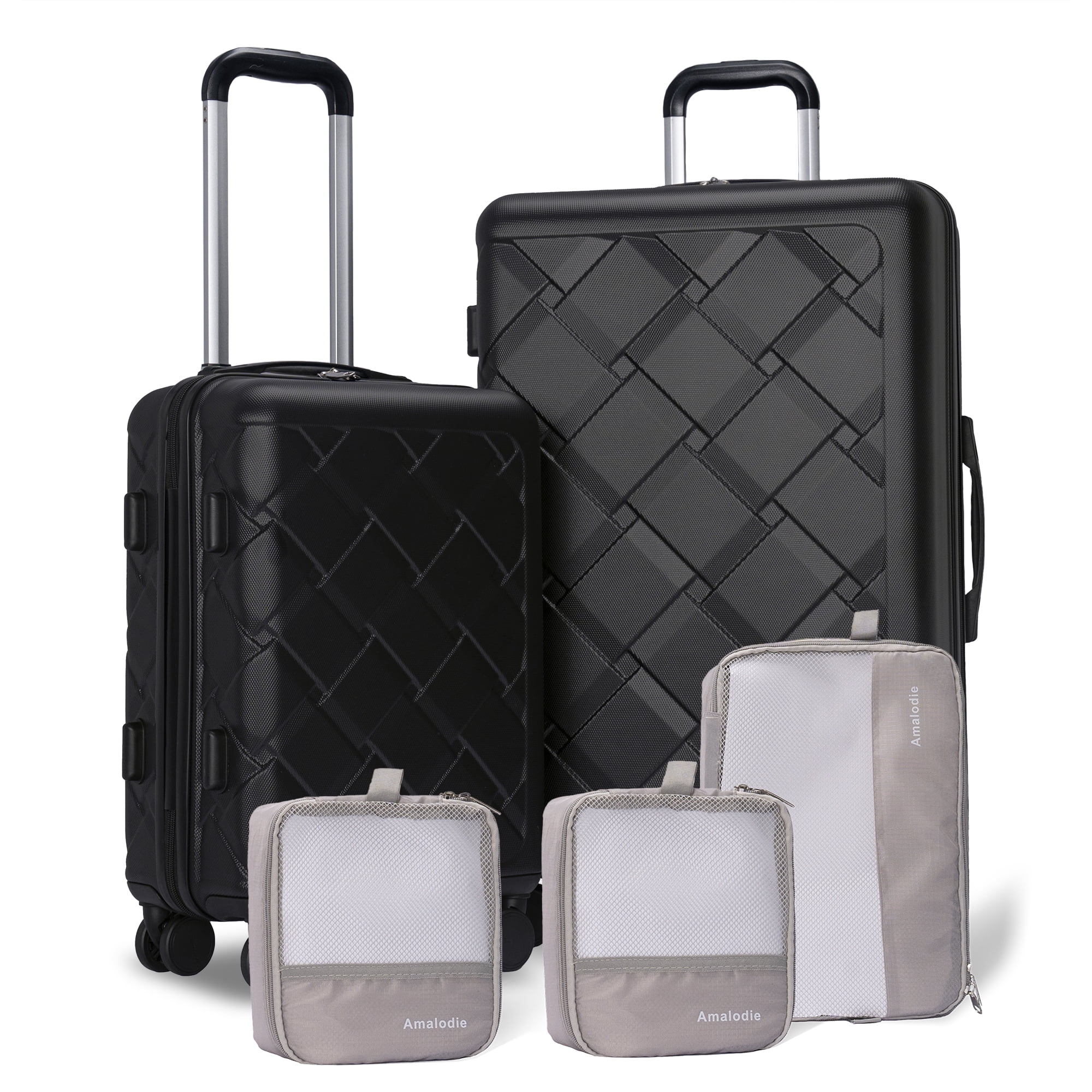 Amalodie 2 piecec Hardside Spinner Luggage Sets(18"&26") with 3PC ...