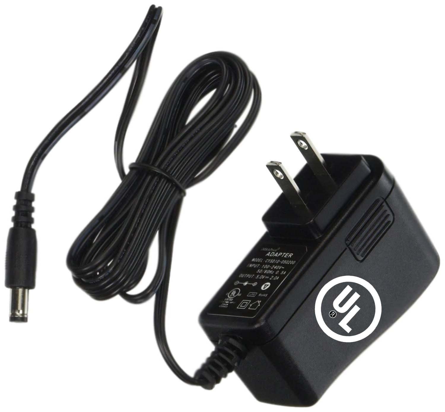 Amamax AC/DC Wall Adapter, 5V 2A Power Supply, 5.5mm x 2.1mm Plug, UL ...