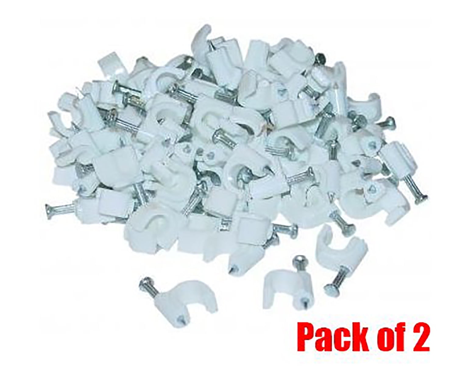 Amamax Cable-Clip RG6 Cable Management - White, 100 Pieces per Pack ...