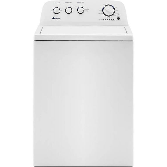 Amana 3.8 Cu. Ft. White Large Capacity Washer, High-Efficiency Agitator ...