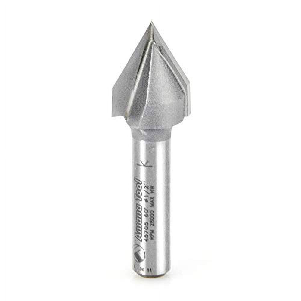Amana Tool - 45705 Carbide Tipped V-Groove 60 Deg x 1/2 Dia x 5/8 x 1/4 ...