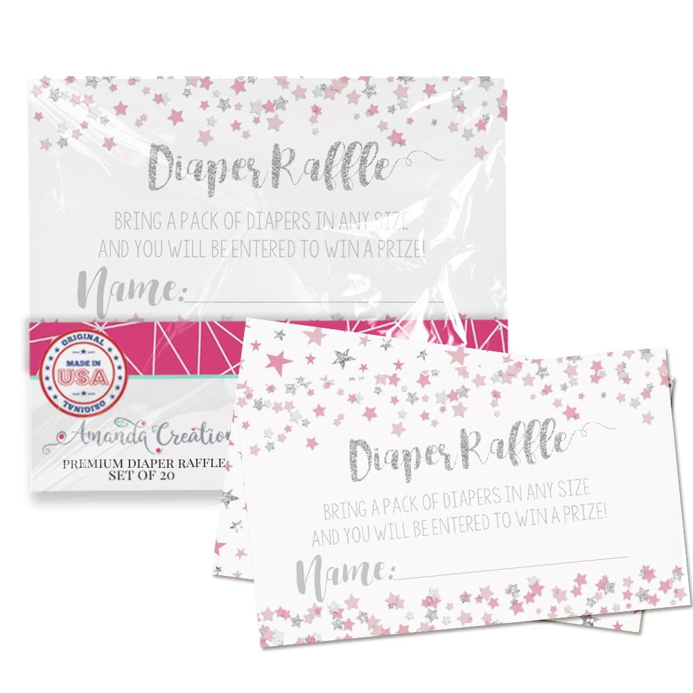 Amanda Creation Pink & Silver Twinkle Little Star Themed Diaper Raffle ...