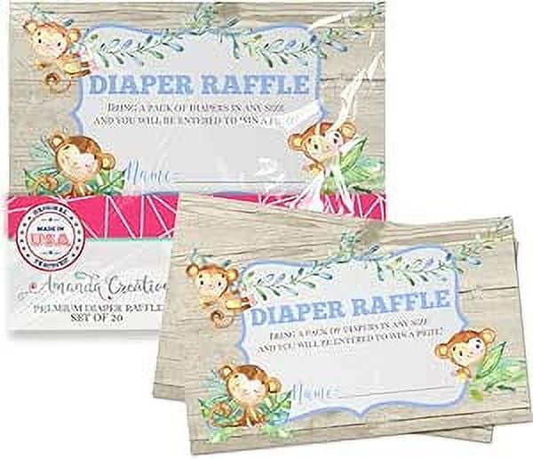 Amanda Creation Watercolor Jungle Monkeys Diaper Raffle Tickets for ...