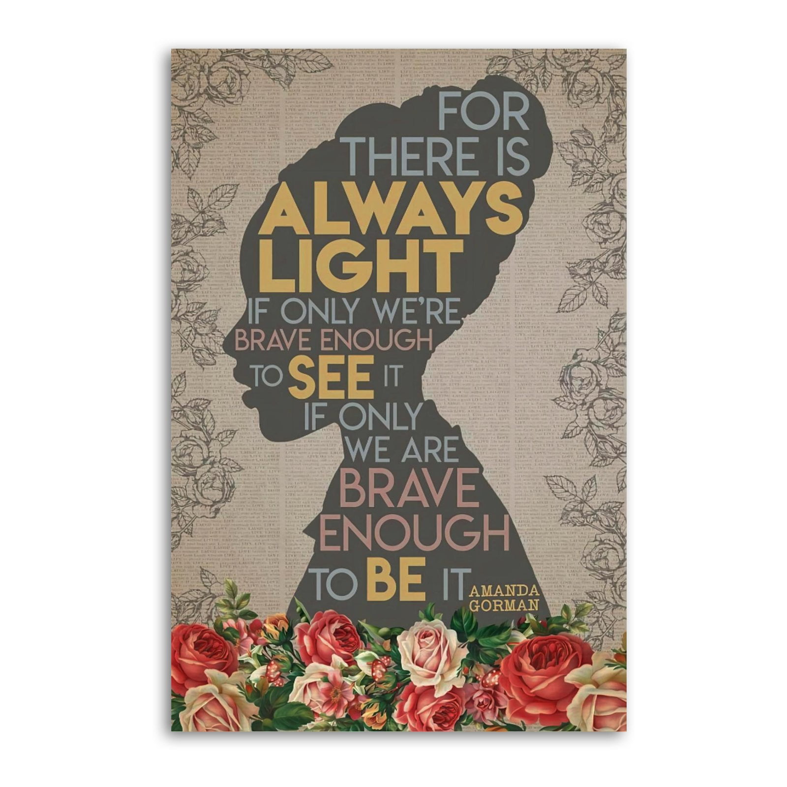 Amanda Gorman The Hill We Climb Inaugural Poem Canvas Poster Wall Art ...