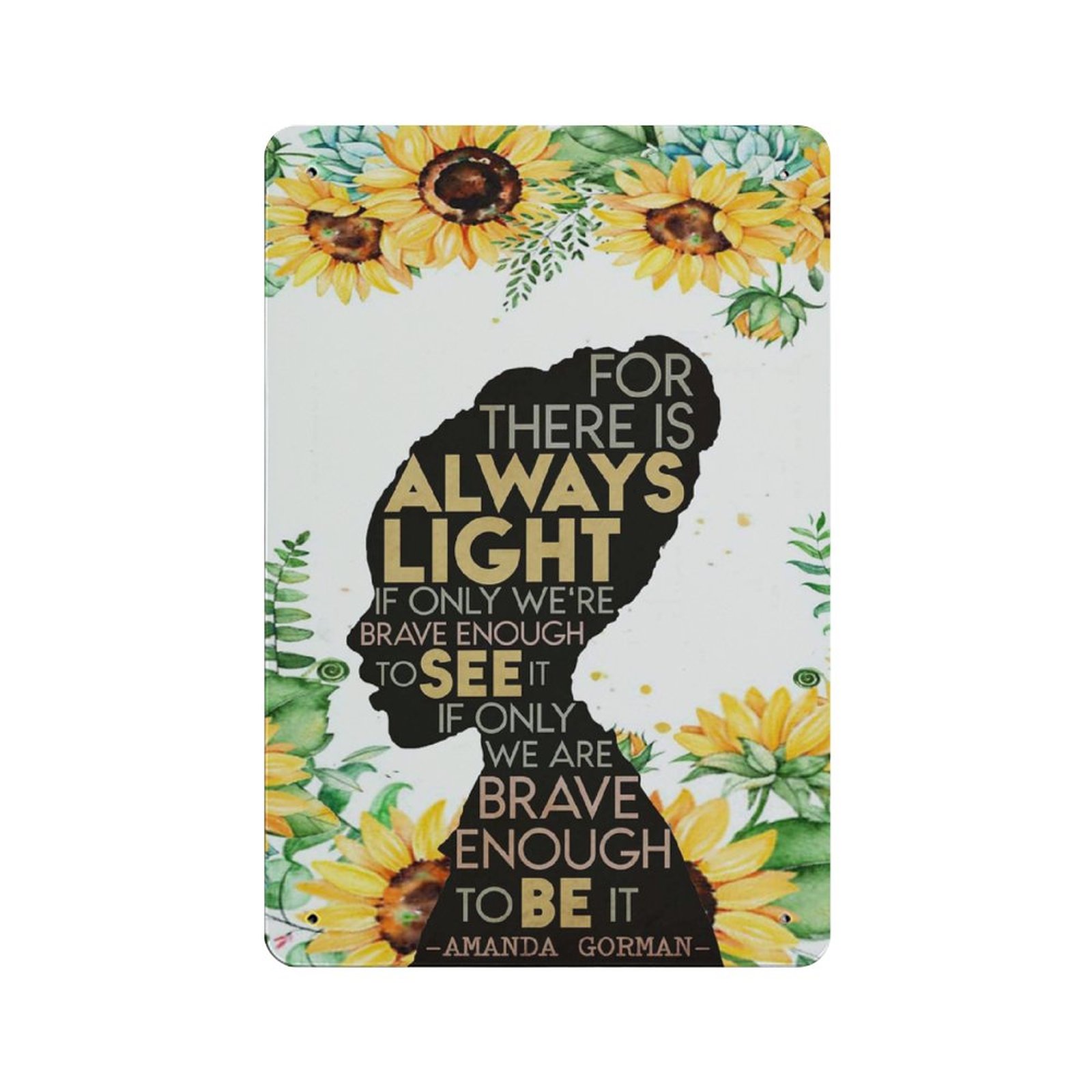 Amanda Gorman tin sign, Amanda Gorman tin sign, Inauguration Poem 2021 ...