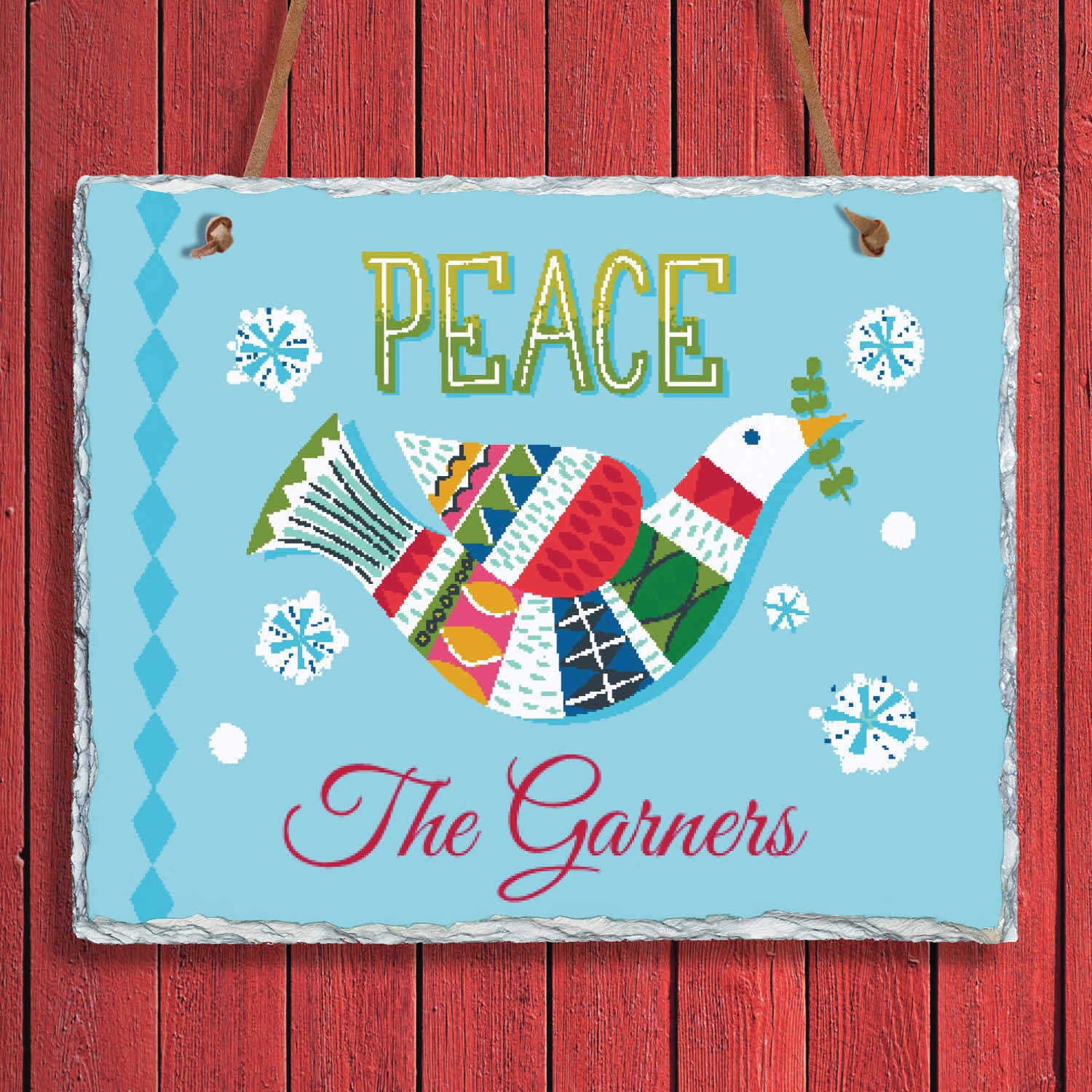 Amanda McGee Personalized Peace Dove Wall Slate Holiday Décor for Home ...