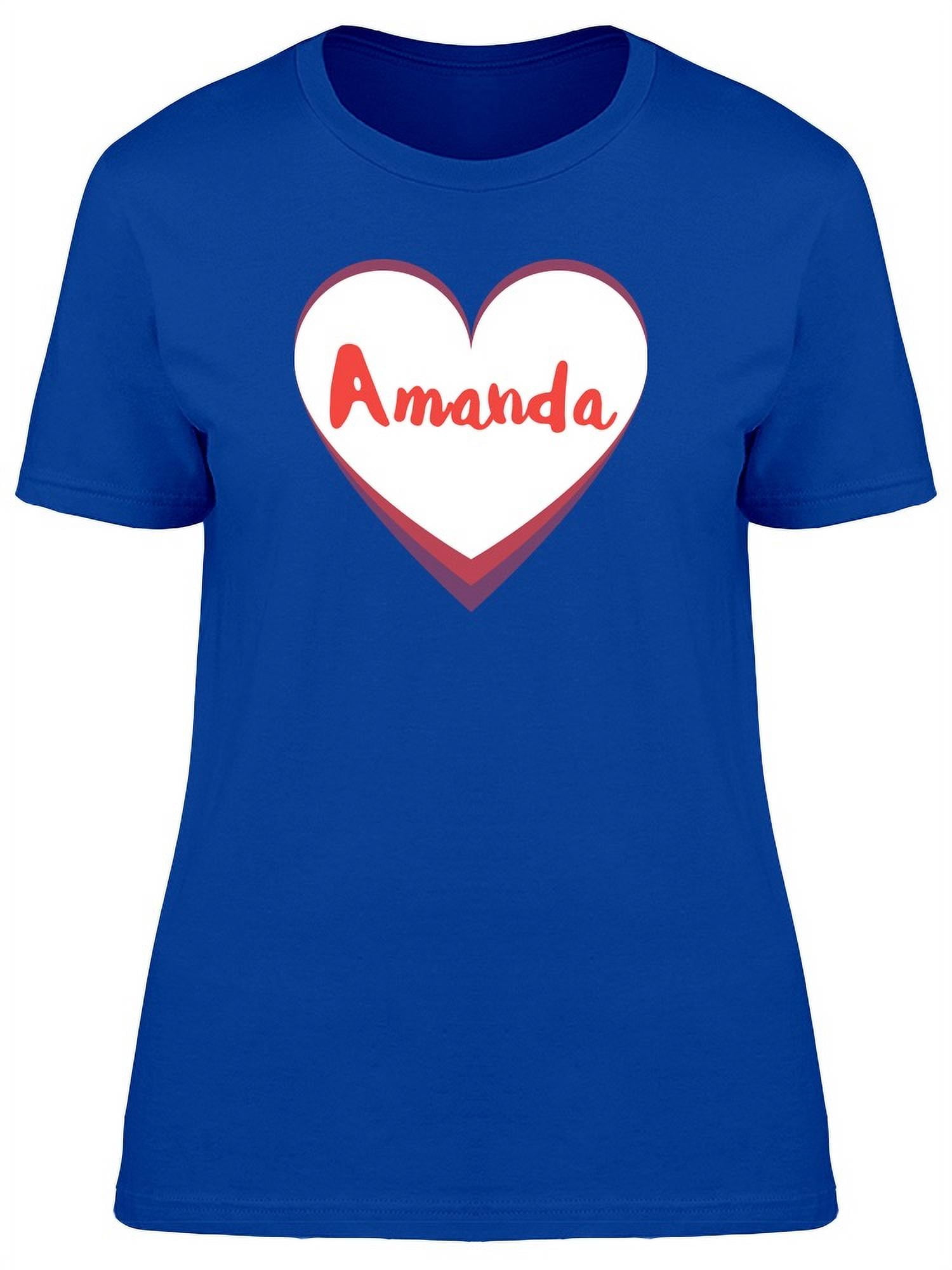 Amanda On White Heart T-Shirt Women -Image by Shutterstock, Female ...