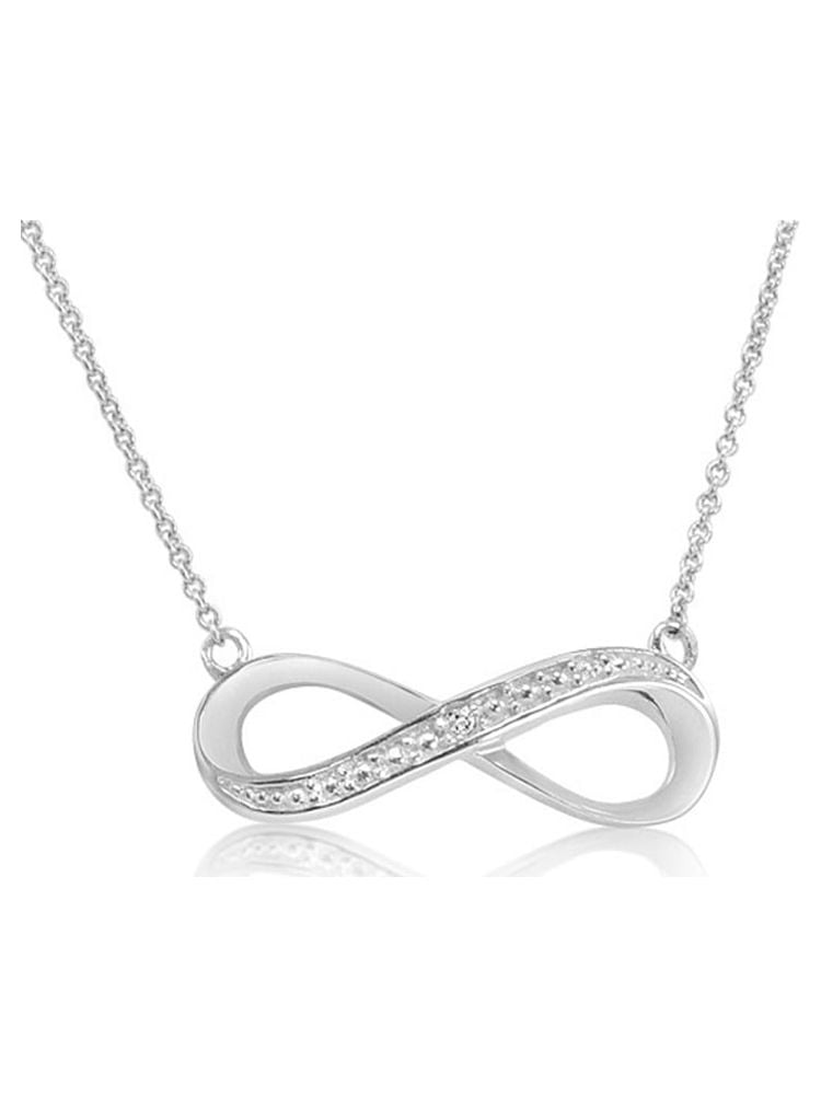 Amanda Rose Collection Diamond Infinity Pendant Necklace in 925 ...