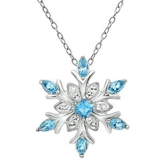 Disney Womens Frozen II Necklace - Silver Plated Frozen Necklace with ...