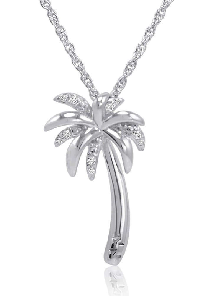 Palm Tree Diamond Necklace