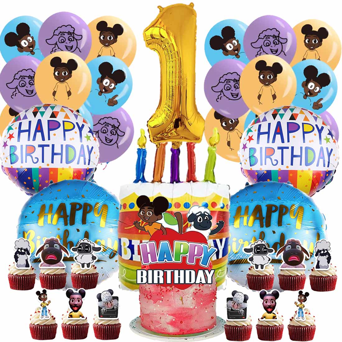 Amanda The Adventurer Party Supplies 1st Decor Kit Balloons Birthday ...