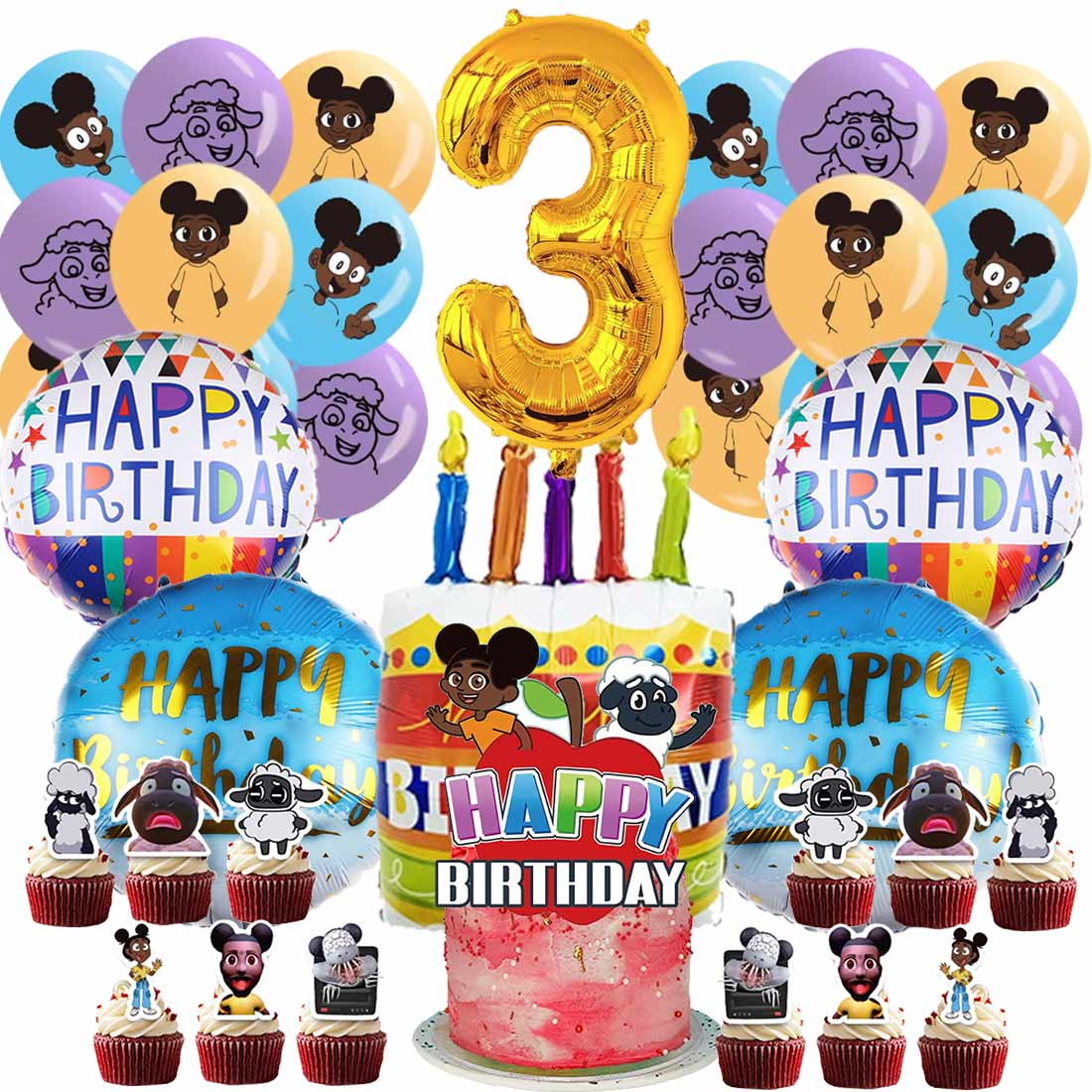 Amanda The Adventurer Party Supplies 3rd Decor Kit Balloons Birthday ...