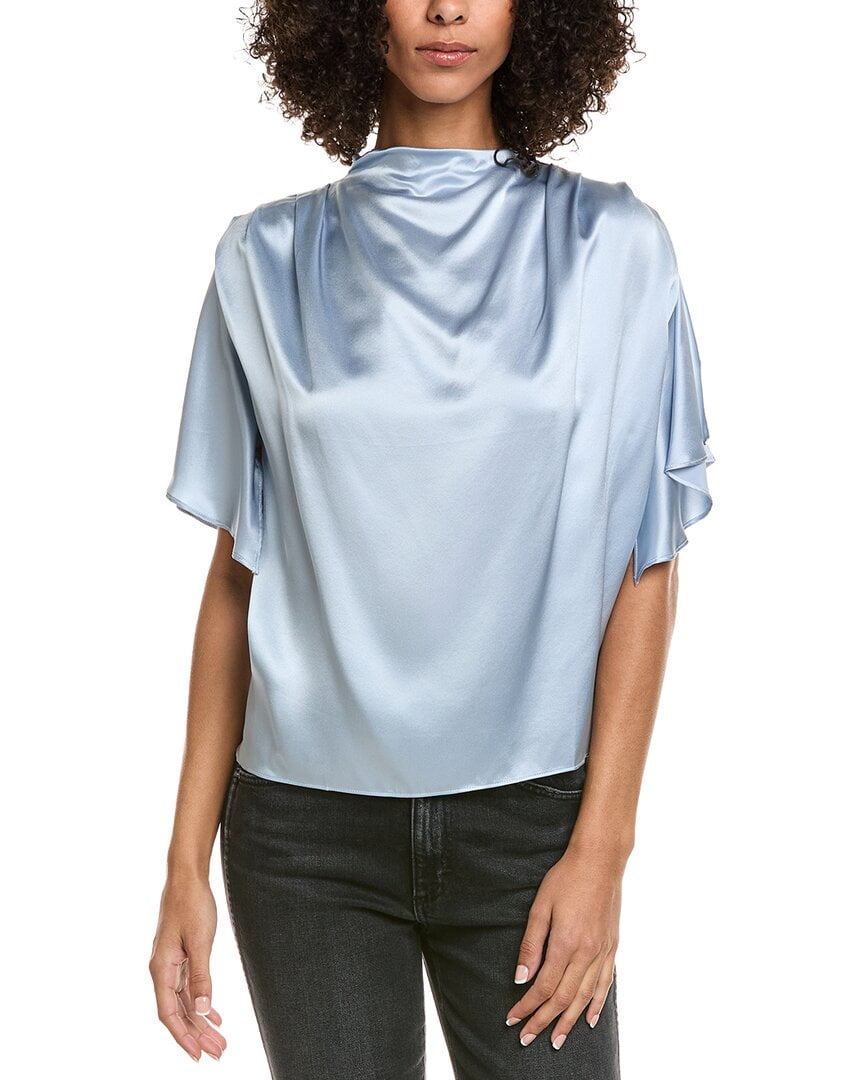 Amanda Uprichard womens Camille Silk Top, xs, Blue - Walmart.com