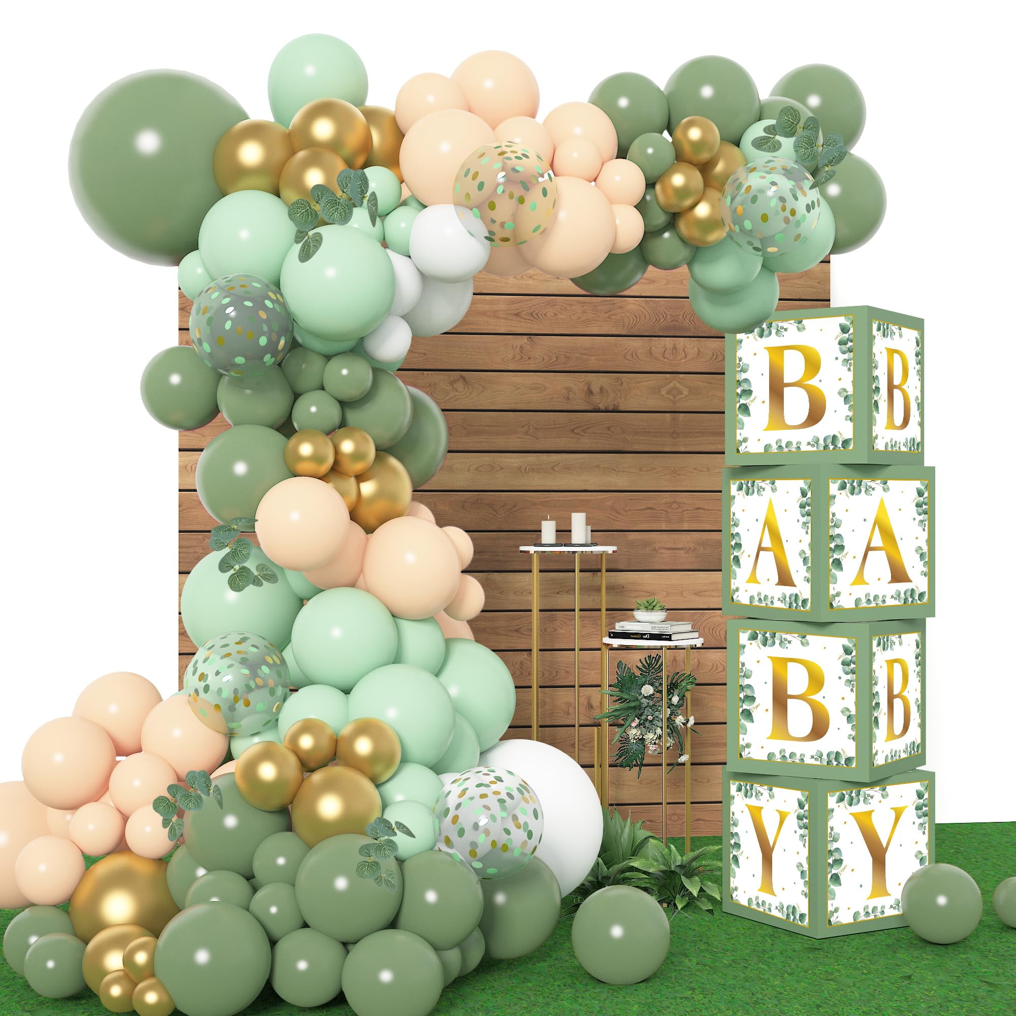 Amandir 143Pcs Baby Boxes Sage Green KKS1 Baby Shower Olive Green ...